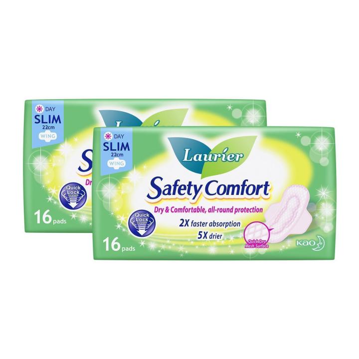 Laurier Safety Comfort Slim Wing Sanitary Pads 22cm Twinpack | Lazada ...