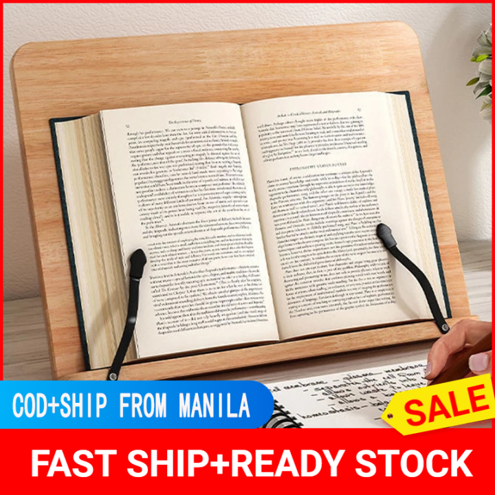 Adjustable Wood Reading Rest Tablet Book Holder Foldable Cook Home ...