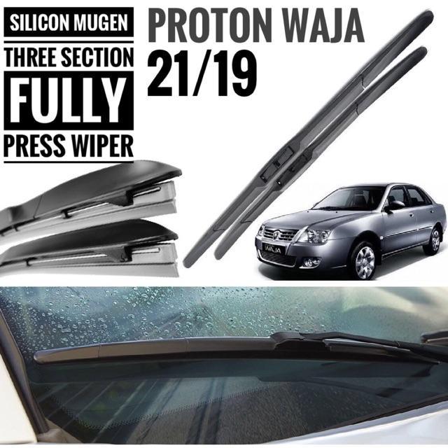 2Pc Proton Waja Silicon Wiper Car Mugen Wiper Three Section Fully Press ...