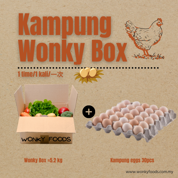 Veggies & Fruits Box-Wonky Box + 30 Kampung Eggs (Wonky Foods) | Lazada