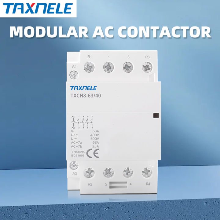 4P 32A 63A AC 220V 230V 50/60Hz Din Rail Household AC Modular Contactor ...