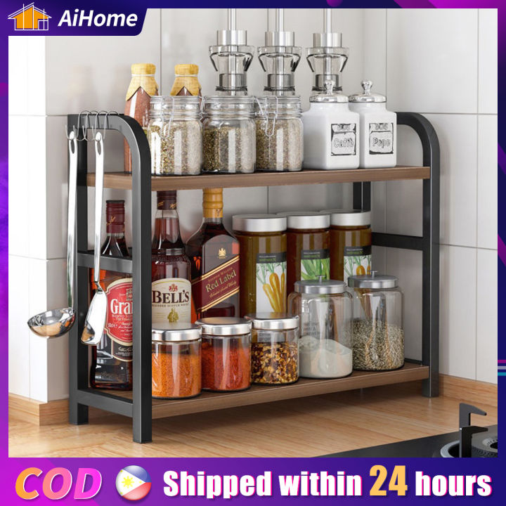 Kitchen Spice Rack Stainless Steel Kitchen Condiment Rack Seasoner Rack ...