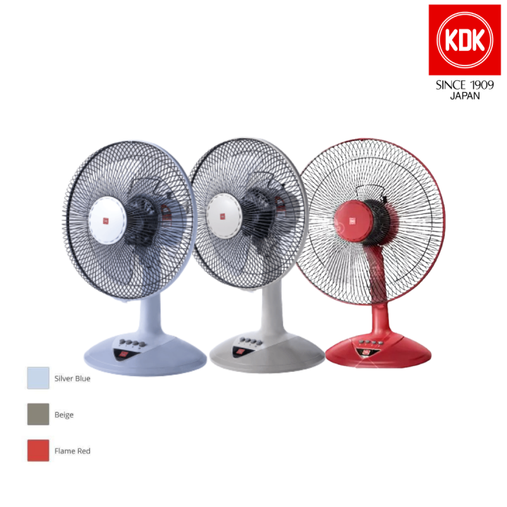 KDK Table Fan 12" / 16" ( Silver Blue / Beige / Flame Red ) [Ready ...