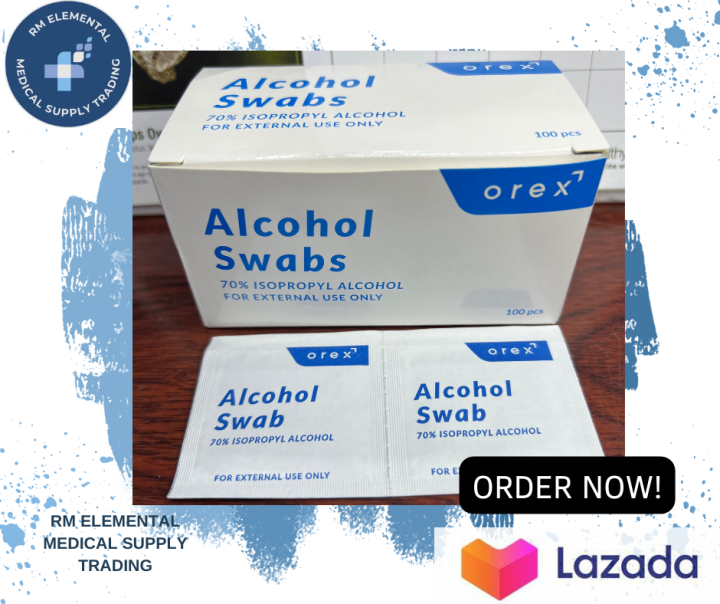Alcohol Swab OREX 70% Isopropyl Alcohol (100 PCs) | Lazada PH