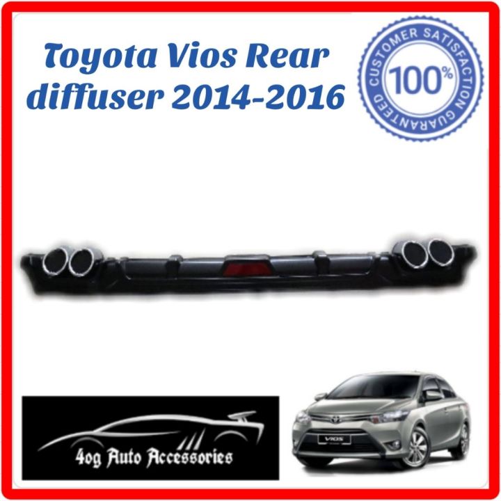 Toyota Vios Gen 3 Rear Bumper Lip Diffuser Body kit 2014 - 2016 (Matte ...