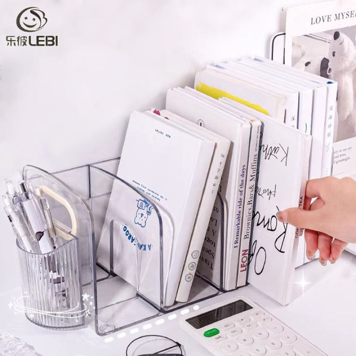 LEBI【จัดส่งฟรี】กล่องเก็บของตั้งโต๊ะที่เก็บหนังสือแบบคงที่ที่ตั้งหนังสือ ...