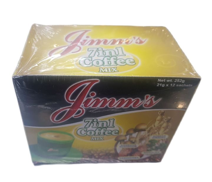 Jimms 7 in 1 Coffee Mix (pack of 1 box x 252 grams) - 12 sachets x 21 ...