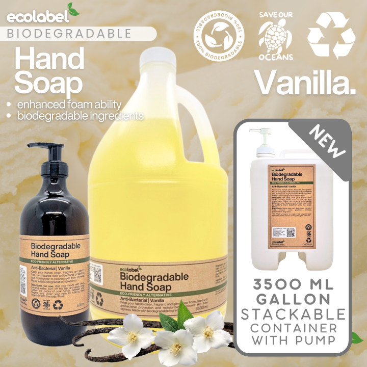Eco-friendly Liquid Hand Soap Vanilla Scent 100% Biodegradable ...
