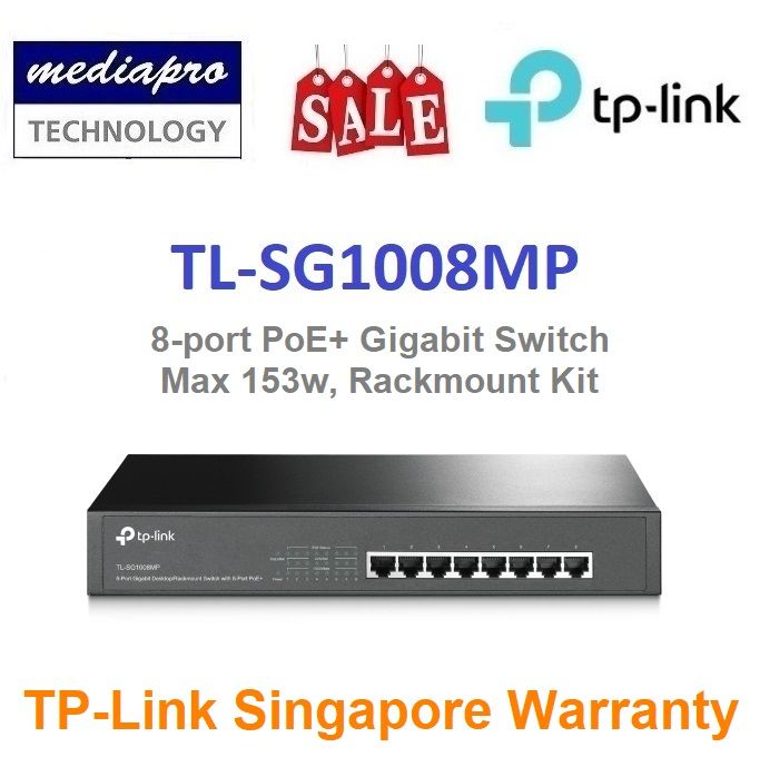 TP-LINK TL-SG1008MP 8-Port PoE+ Gigabit Desktop/Rackmount Switch ( Max ...