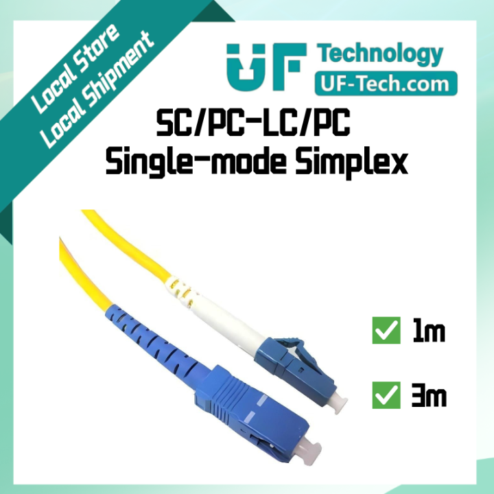 UFTECH SC/PC-LC/PC Single-mode Simplex Fibre Optic Patch Cord Cable 1m ...