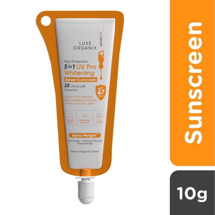 Luxe Organix 5in1 UV Pro Whitening 2x UVA & UVB Serum Sunscreen SPF 47 ...
