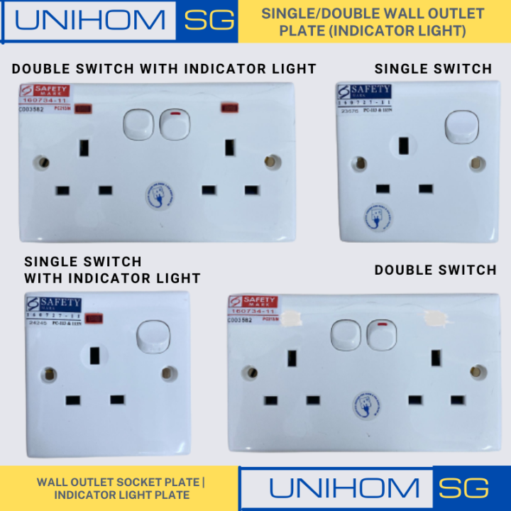 UnihomSG [ReadyStock] Singapore Safety Marked Single/Double Wall Outlet ...