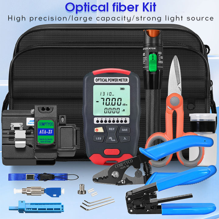 COMPTYCO FTTH Fiber Optic Tool Kit Fiber Cleaver with Fiber Optica ...