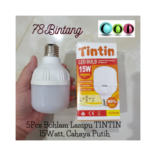 78Bintang 5PCS Lampu TINTIN LED 15Watt - Bohlam Lampu LED 15Watt - Lampu - Lampu LED - Bohlam ...