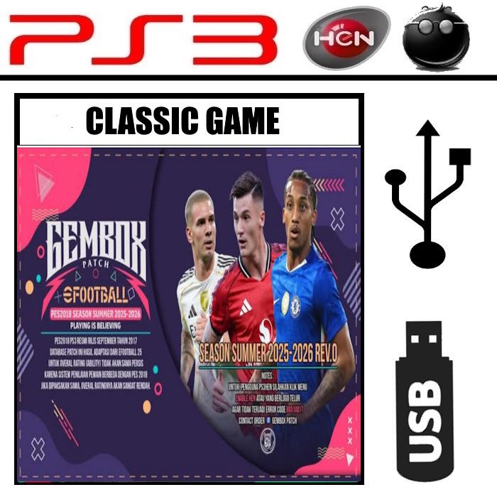 Game ps3 pes 2026 gembox patch winter full update transfer via flasdisk ...