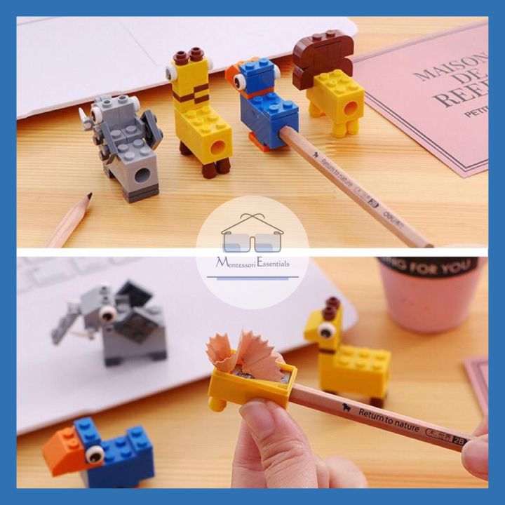 [SG STOCK] Animal Bricks Pencil Sharpener DIY Lego Nano Block Birthday ...