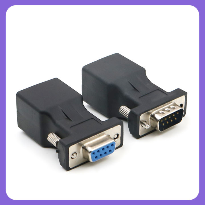 DB9 RS232 Female Port to RJ45 Female Connector DB9 Serial Port Extender ...