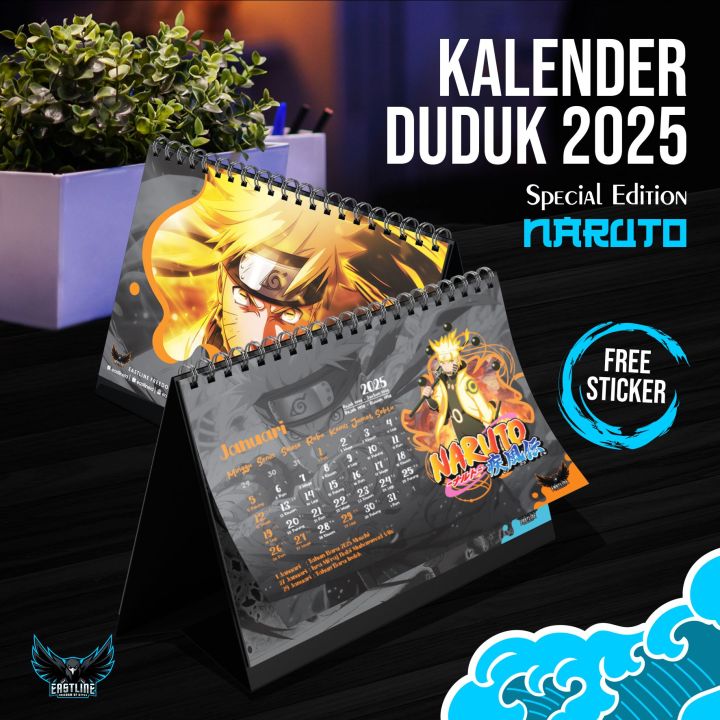 Kalender Meja Duduk Desk Calendar Anime Premium Naruto Shippuden 2025 ...