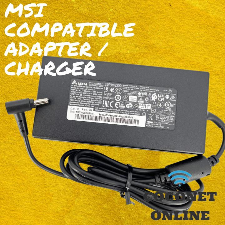 MSI GF63 THIN 20V 6A 4.5X3.0 (CENTER PIN) 120W CHARGER ADAPTER | Lazada