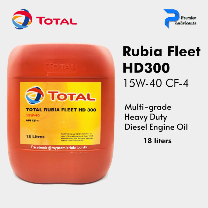TOTAL RUBIA FLEET HD300 15W40 CF4 Heavy Duty Diesel Engine Oil (HDEO ...