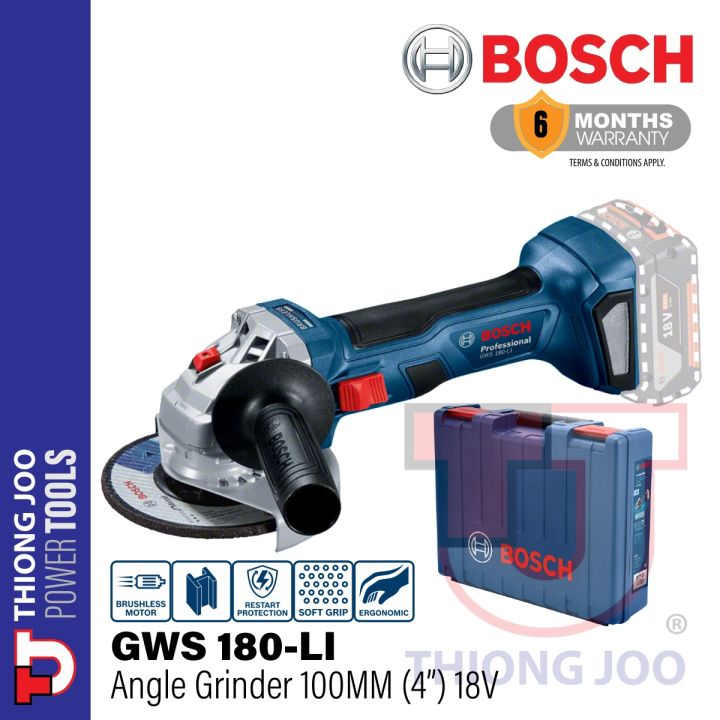 BOSCH GWS 180-LI CORDLESS ANGLE GRINDER | Lazada BOSCH GWS 180-LI CORDLESS ANGLE GRINDER | Lazada