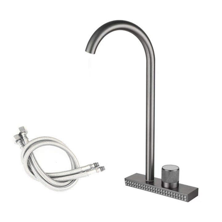 Kitchen Faucet Big Waterfall Grey Kitchen Faucet Cold Hot Brass Single ...