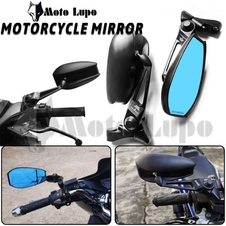 Moto Lupo Street King v3 Side Mirror Blue Lens Adjustable Rear View ...