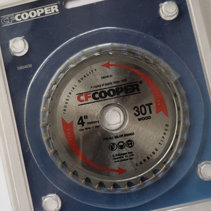 ใบตัดไม้ ใบเลื่อยวงเดือน 4 นิ้ว คูเปอร์ 30 ฟัน CF COOPER 30 T | Lazada ...