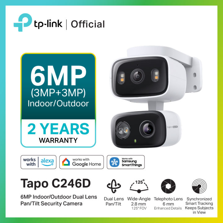 TP-Link Tapo C246D 6MP Indoor/Outdoor Dual Lens Pan/Tilt Security ...
