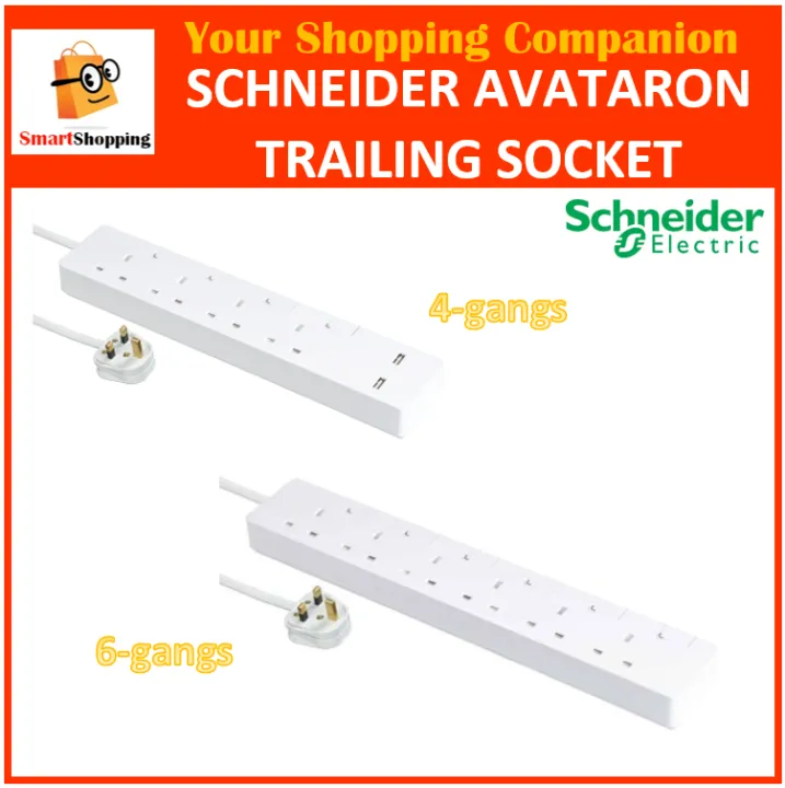 Schneider Electric AvatarOn Trailing Socket with Individual Switch ...