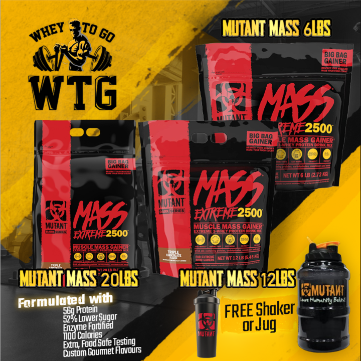 Mutant Mass Extreme 2500 6lbs, 12lbs and 20lbs + Free Shaker | Lazada PH