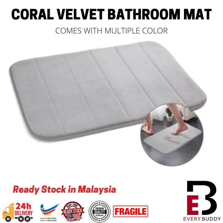 Everybuddy Ready Stock Malaysia Bath Mat Coral Fleece Non Slip Floor ...