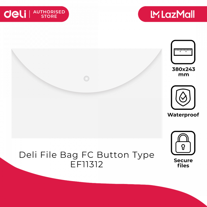 Deli EF11312 File Bag FC Button Type | Lazada PH