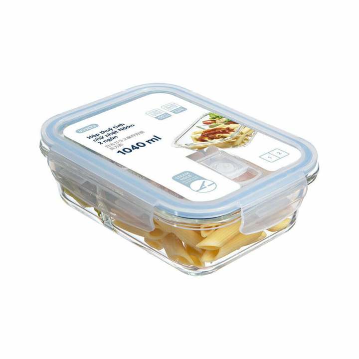 [Hàng Tặng Không Bán] Hộp Thủy Tinh Chữ Nhật Inochi Nikko – 1040ML (2 Ngăn) | Lazada.vn