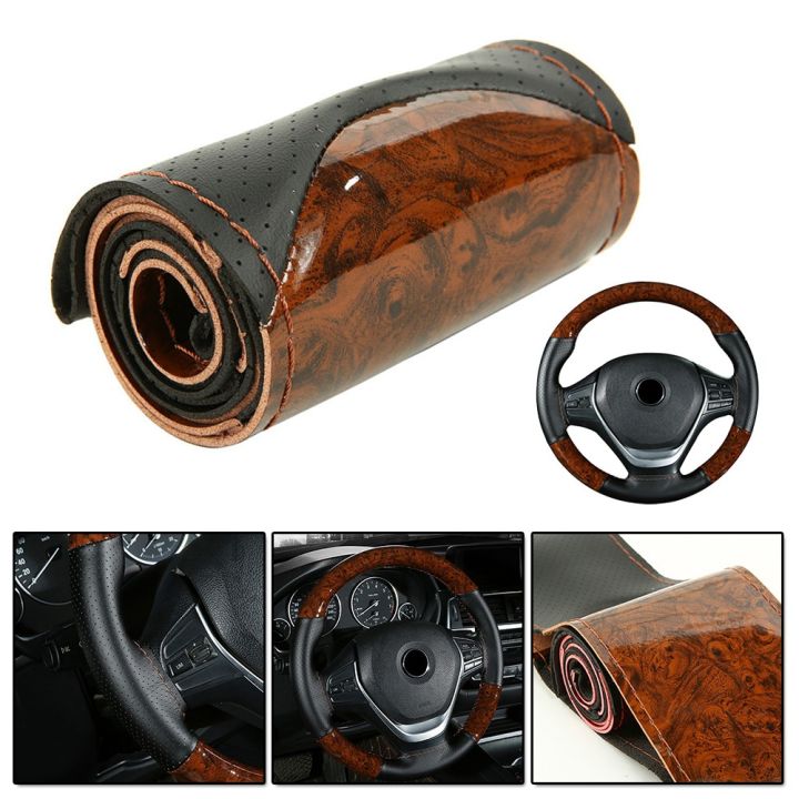 【AUTOCASTLE】 Professional DIY Peach Wood Steering Wheel Cover Kit for ...