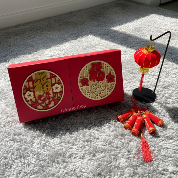 Box Imlek CNY - Box Hampers ImlekBox - Imlek MDF Ukiran (22x22x8 ...