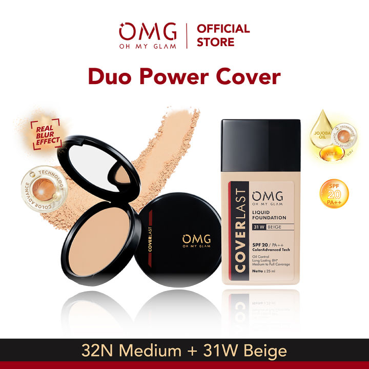 OMG FAVOURITE BUNDLE! Duo Power Cover (Foundation + Bedak Padat ...