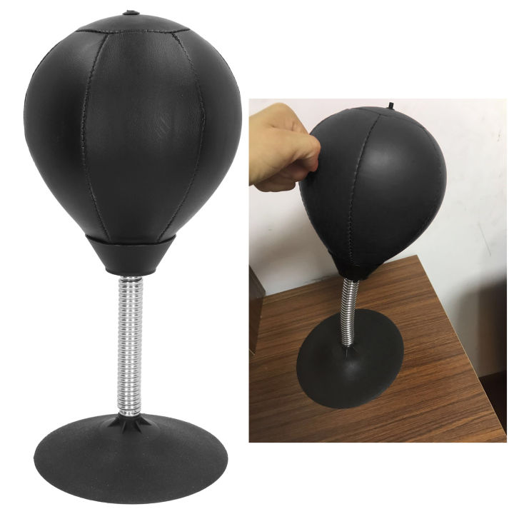 Desktop Boxing Punching Bag Relaxing Suction Cup PU Leather Fun Toy ...