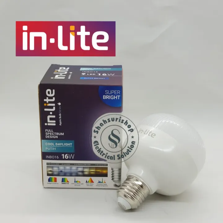 INLITE INB016 APPLE LAMPU LED BULB CAPSUL PENDEK 16 WATT SUPER TERANG ...