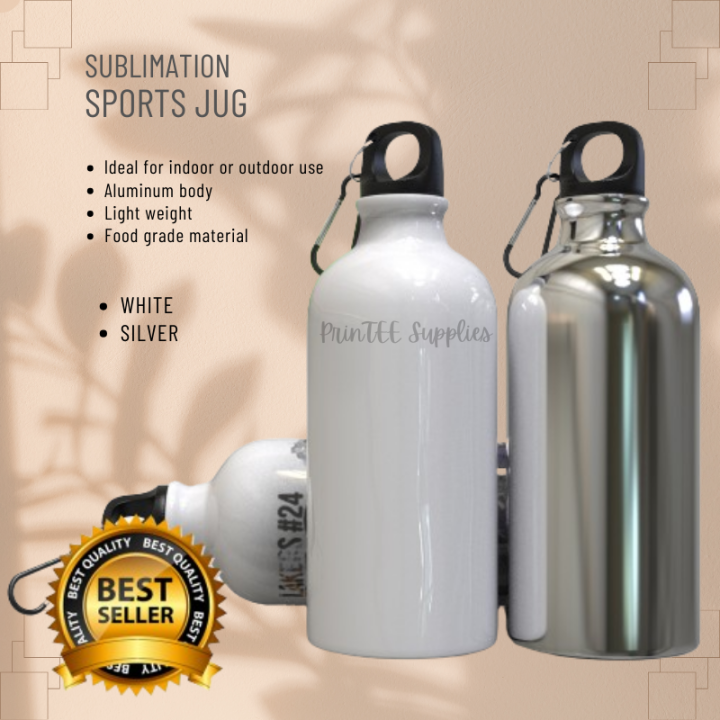 【PrinTEE】Sublimation Coated Sports Jug || Aluminum Beer Bottle 500ml || 600ml - White & Silver ...