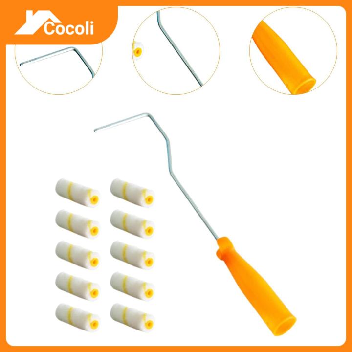 Cocoli 10แพ็คพร้อมที่จับชุดลูกกลิ้งทาสีขนาดเล็กและครอบคลุมสำหรับอุปกรณ์ ...