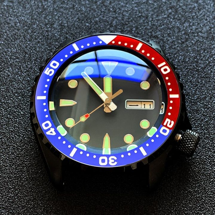 Flat Ceramic Bezel Insert 38*31.5Mm Luminous Pip At 12 For Seiko SKX007 ...