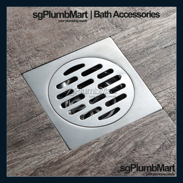 Matte Stainless Steel Bathroom Floor Trap Grating Shower Glossy 150mm ...