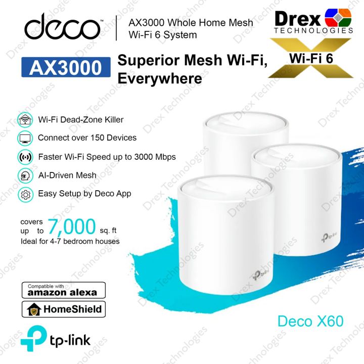 TP-LINK Deco X60 3-Pack Whole Home Mesh Wi-Fi 6 System AX3000 | Lazada PH