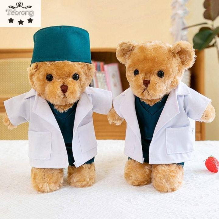 TEBRANG White Coat Doctor Bear Stuffed Uniform Hospital Animal Plush ...