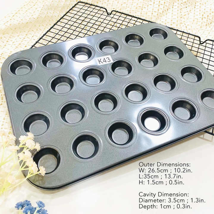 Nonstick Mini Cupcake Pan 24 Grids Nonstick Toast Muffing Pan/Cupcake ...