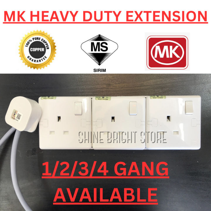 MK HEAVY-DUTY Extension Wire 100% Pure Full Copper Wire/Cable Socket ...