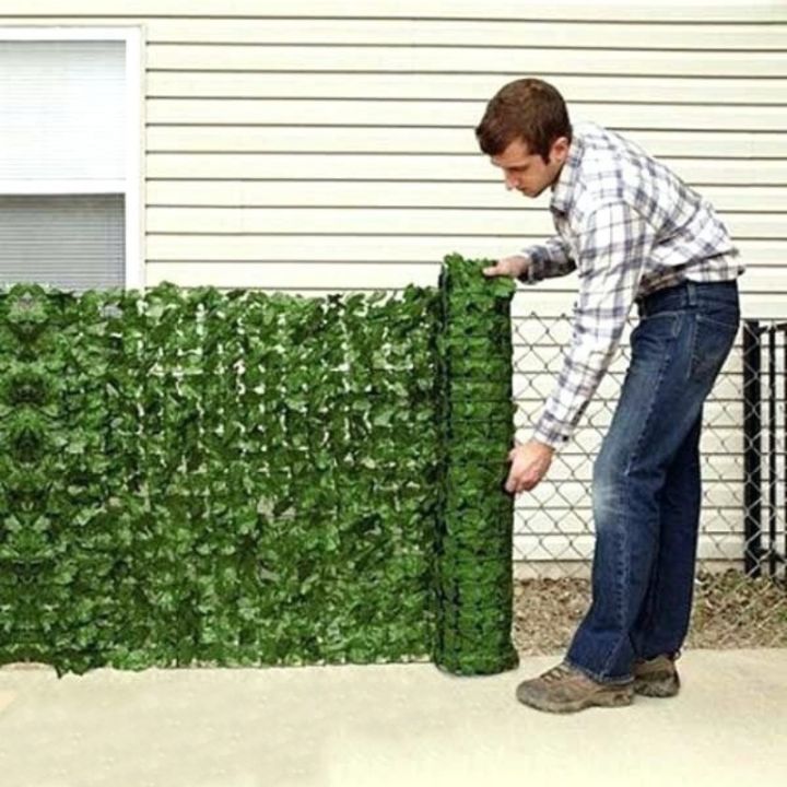 Artificial Ivy Leaf Hedge Privacy Fence Screening Roll Simulation Plant ...