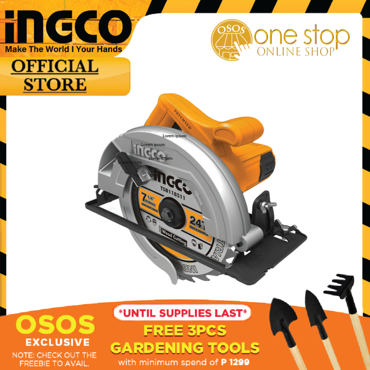 INGCO Original Industrial Circular Saw 7" 1400W | Lazada PH
