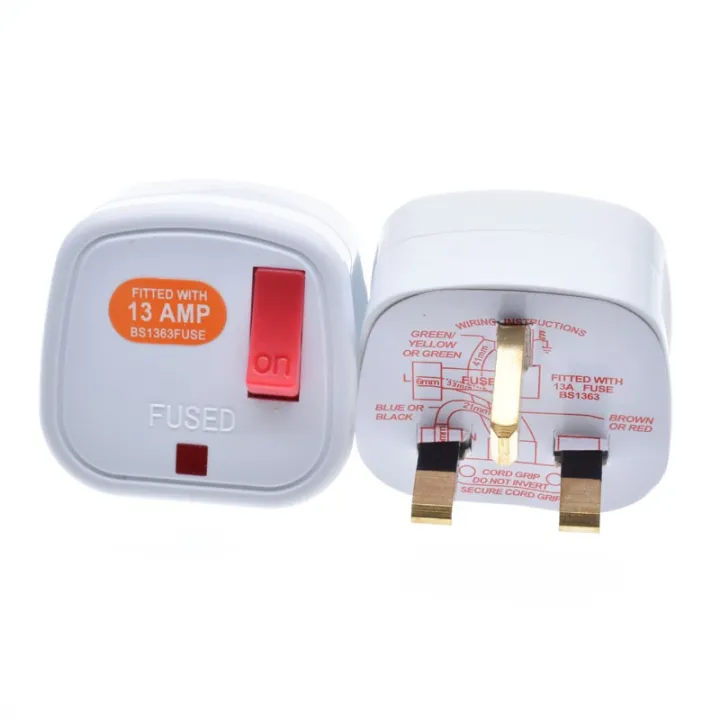 UK Standard Ground 13A 3-pin British Power Plug with Fused LED Switch ...
